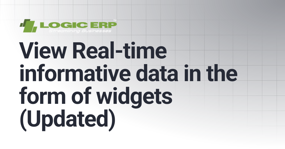 View Real-time informative data in the form of widgets (Updated ...