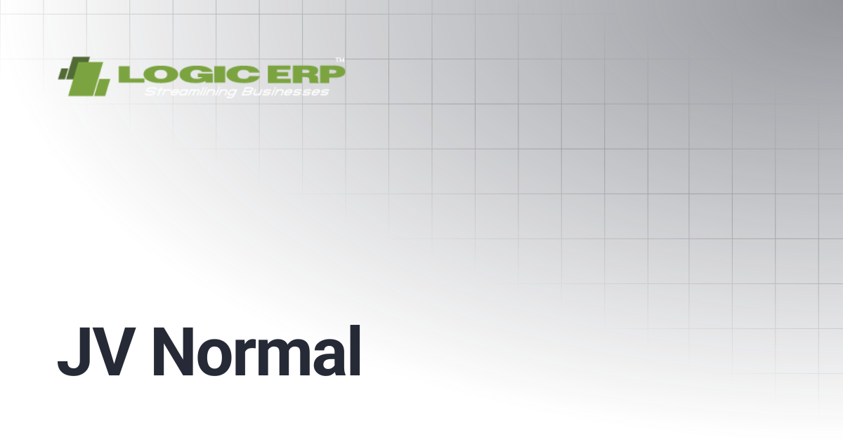 JV Normal | Logic ERP Docs