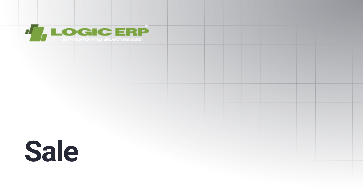 Sale | Logic ERP Docs
